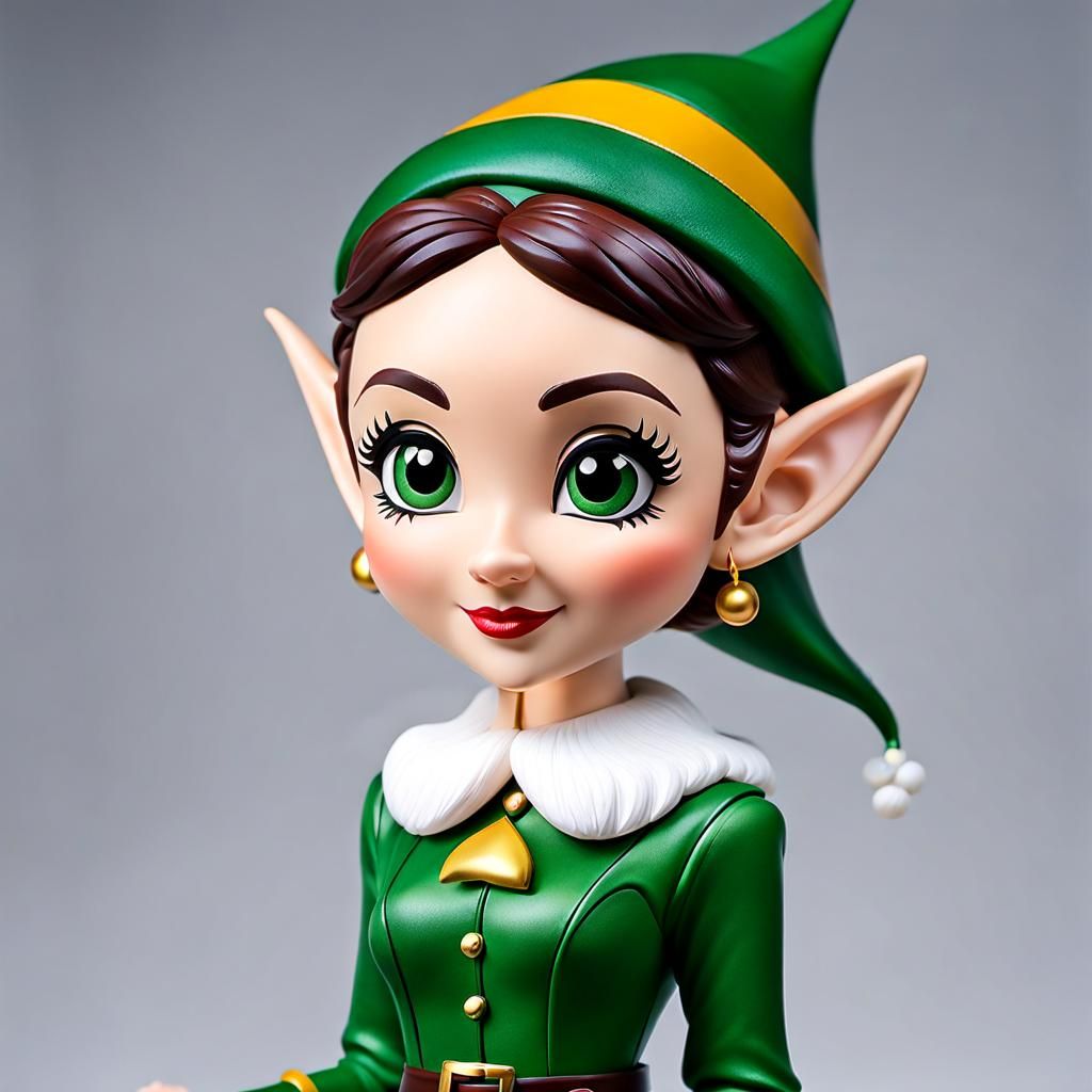 A bobblehead of an elf girl, collectible figurine with a ...