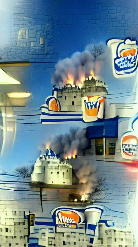 White Castle on fire - AI Generated Artwork - NightCafe Creator