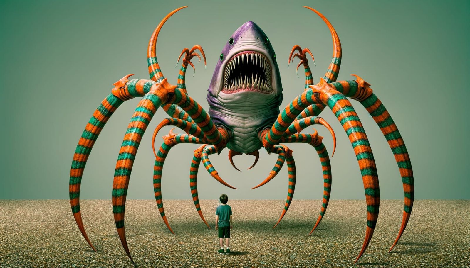 Spider-Shark Visits The Boy! - AI Generated Artwork - NightCafe Creator