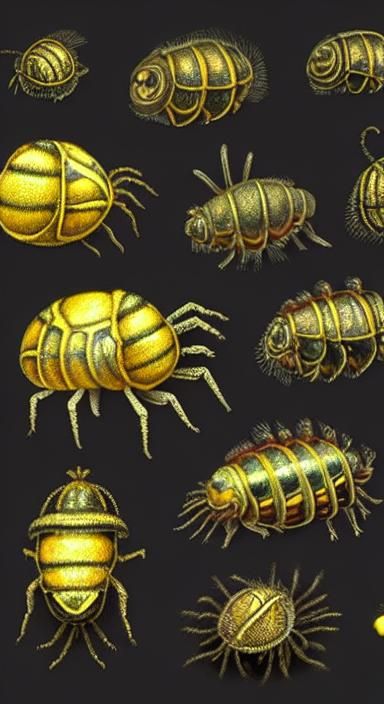3D Golden Isopods Made with... - AI Generated Artwork - NightCafe Creator