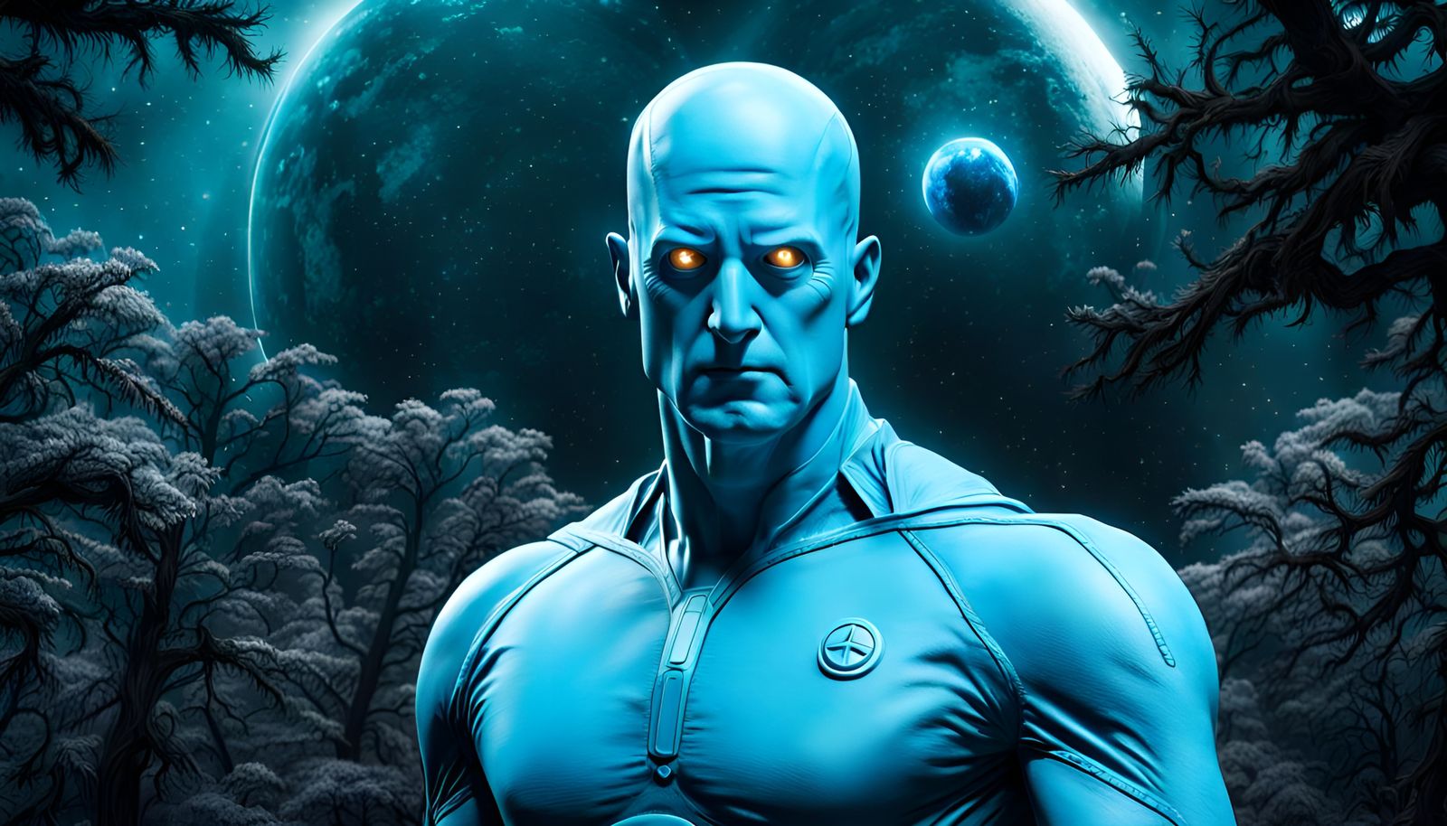 Parallel universes Dr Manhattan - AI Generated Artwork - NightCafe Creator