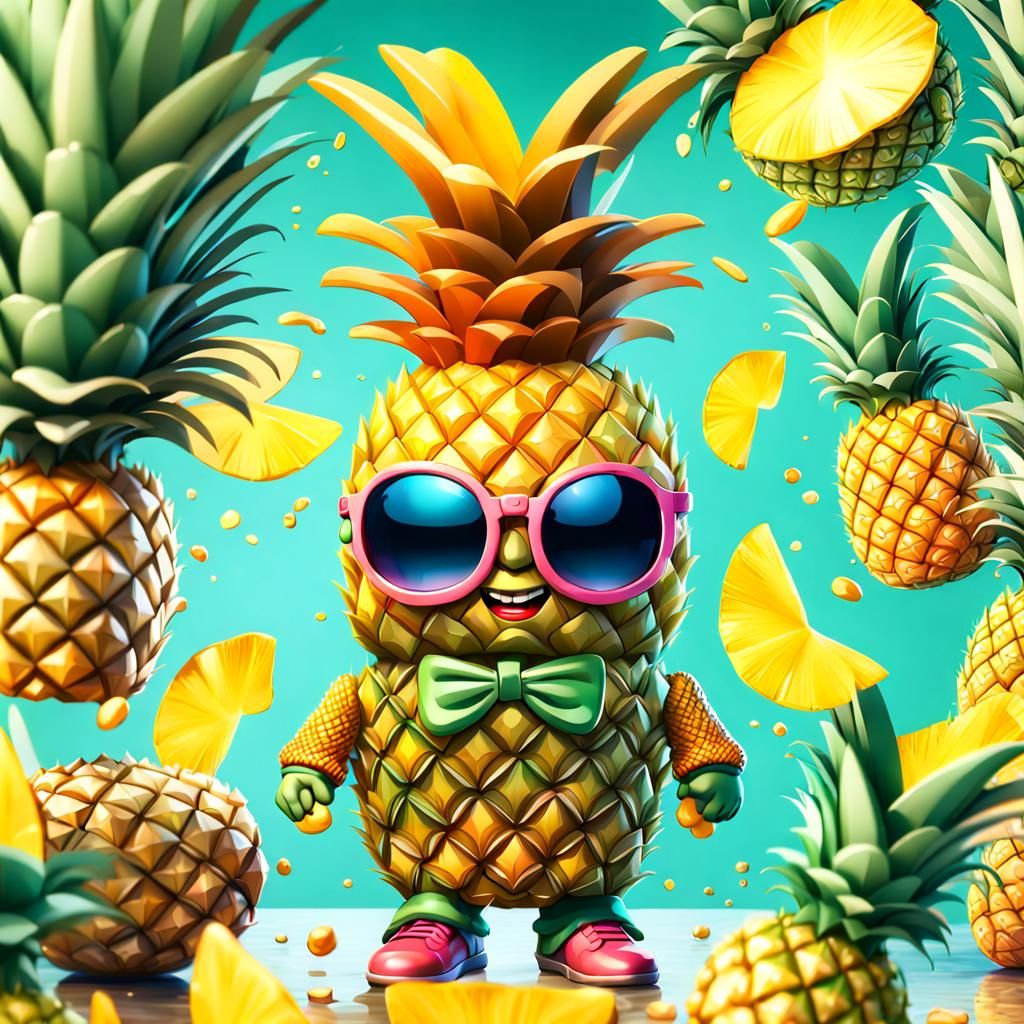 Pesky pineapple The posh elegant fashionable pineapple person chibi ...