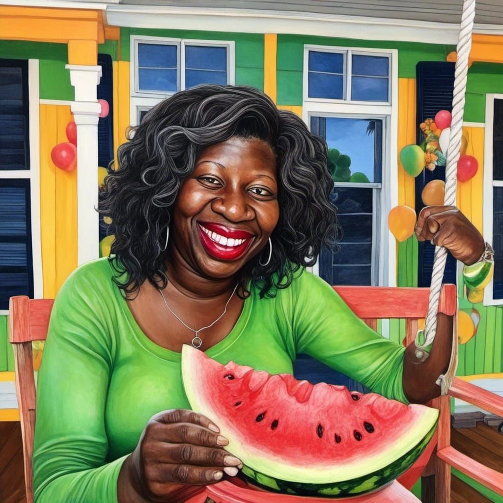 Visualize a glossed, 14K, caricature-style, airbrush illustration of a ...