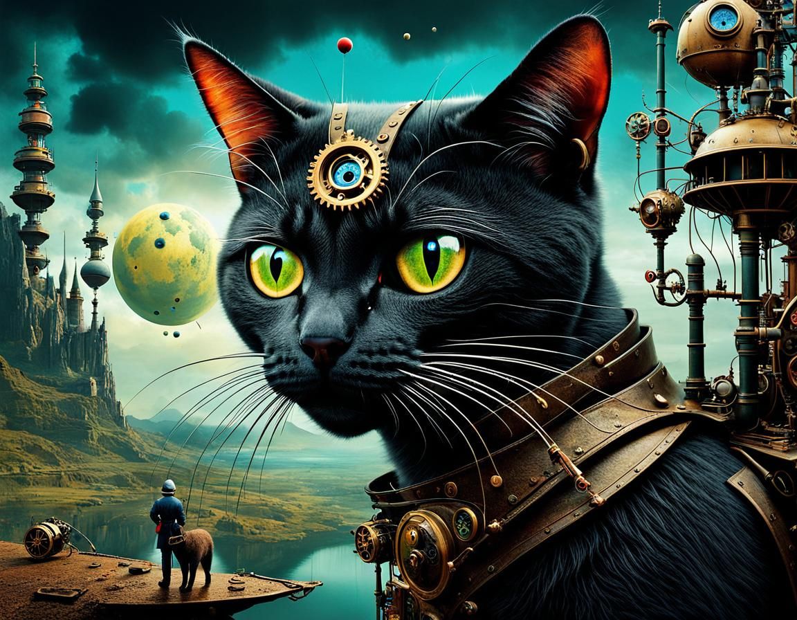 Surrealist Cats, Joan miro style - AI Generated Artwork - NightCafe Creator