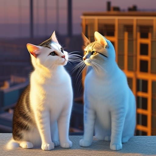 Two cats - AI Generated Artwork - NightCafe Creator