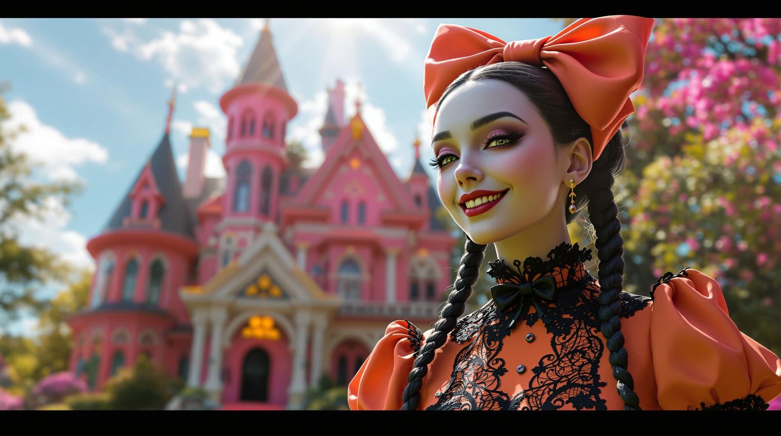 Friday Adams - Surreal Wednesday Adams with Neon Colors and ...