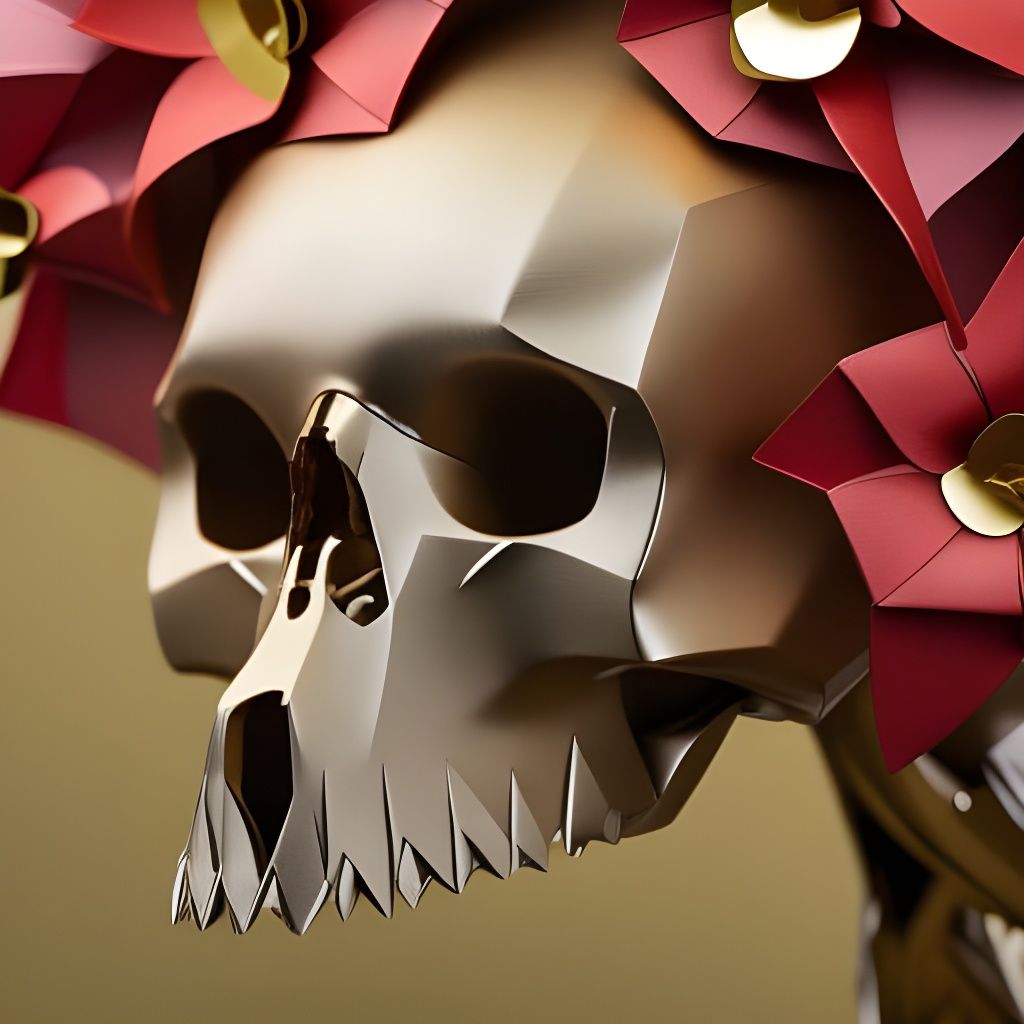 Skull origami - AI Generated Artwork - NightCafe Creator