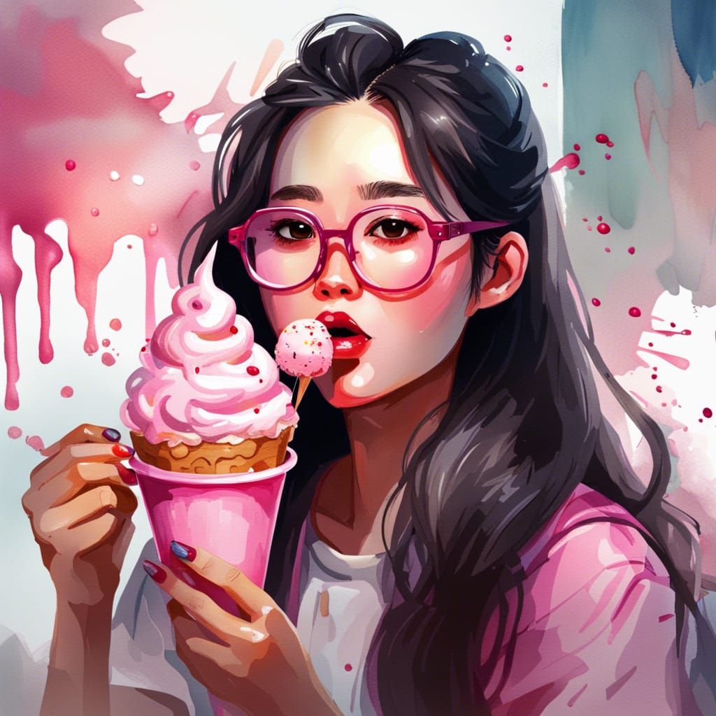 Elizabeth and her ice cream obsession - AI Generated Artwork ...