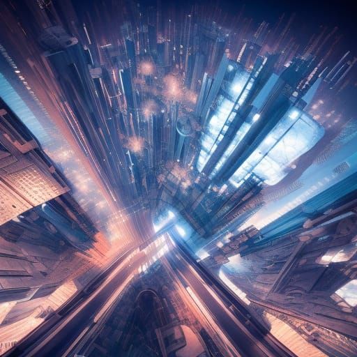 Upside down city - AI Generated Artwork - NightCafe Creator