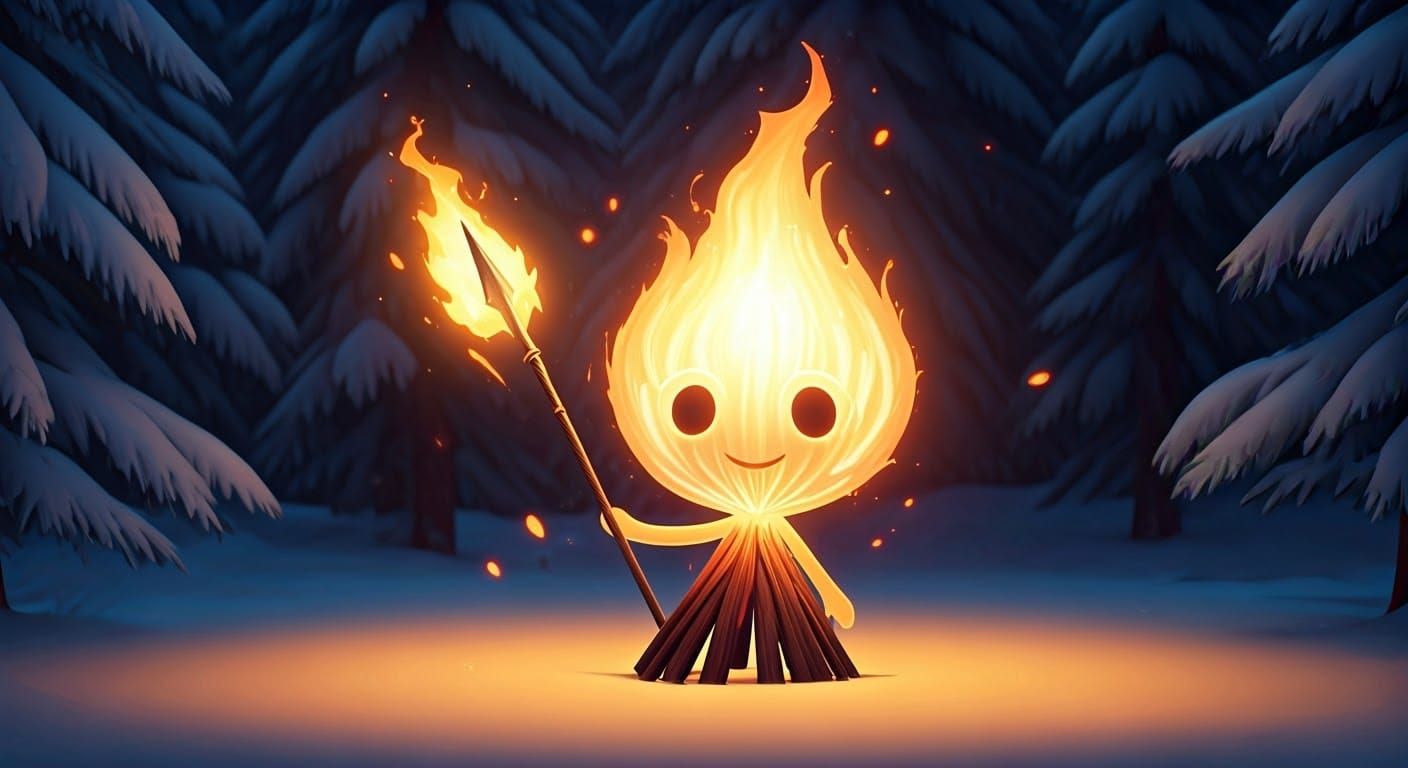 Fire Elemental Spirit Manifesting As A Mobile Campfire 🔥