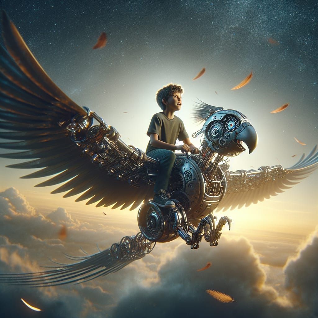 I love my cyborg parrot - AI Generated Artwork - NightCafe Creator