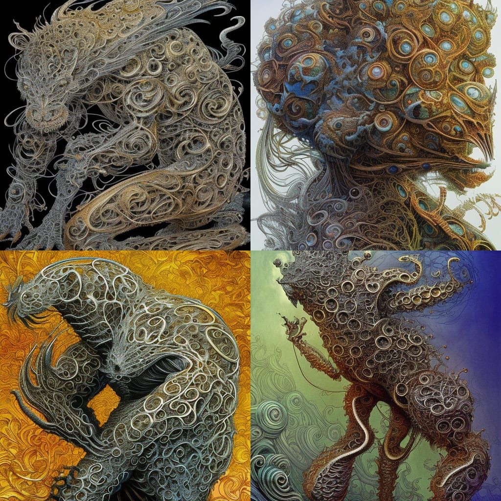 Gold filigree mutation, humanoid fluff mutation, By Ian Miller By ...