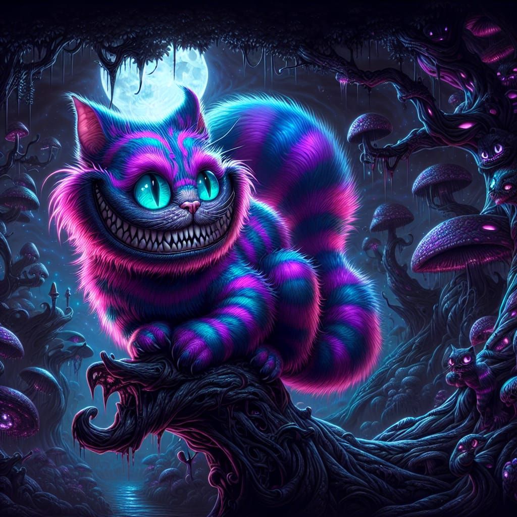 Classic Cheshire Cat - Mysterious Gothic Cheshire Cat Illumi...