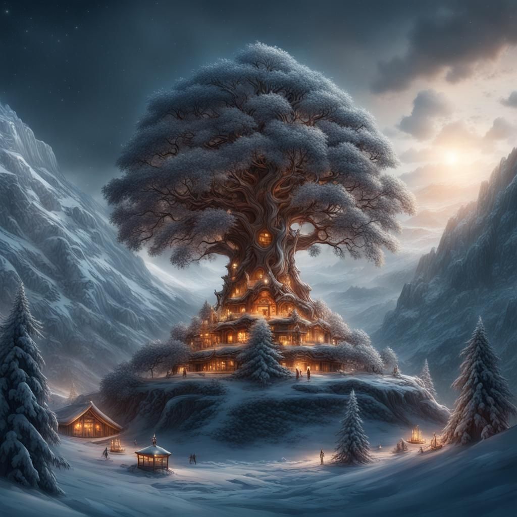 World Tree Christmas - AI Generated Artwork - NightCafe Creator
