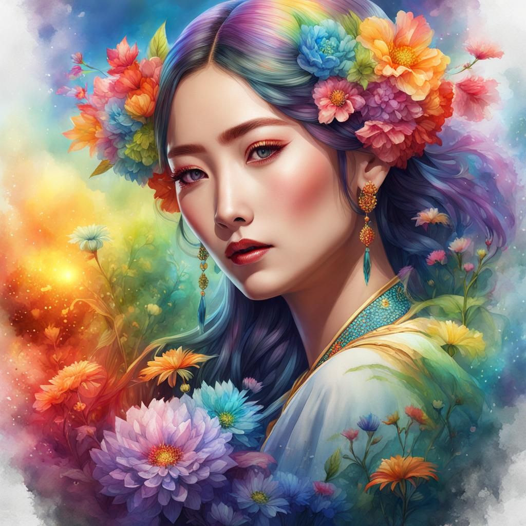 rainbow flowers #3 - AI Generated Artwork - NightCafe Creator