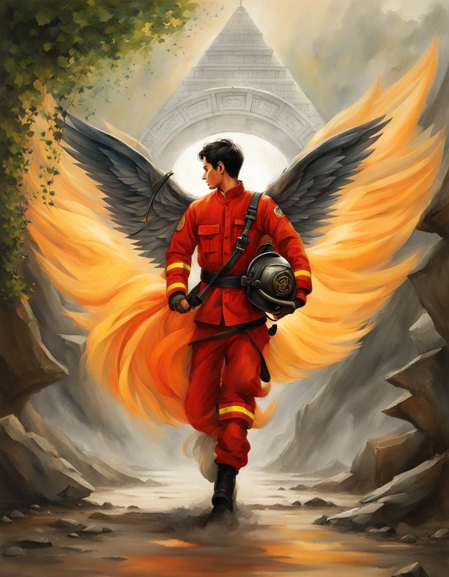 Firefighter-angel 2 - AI Generated Artwork - NightCafe Creator