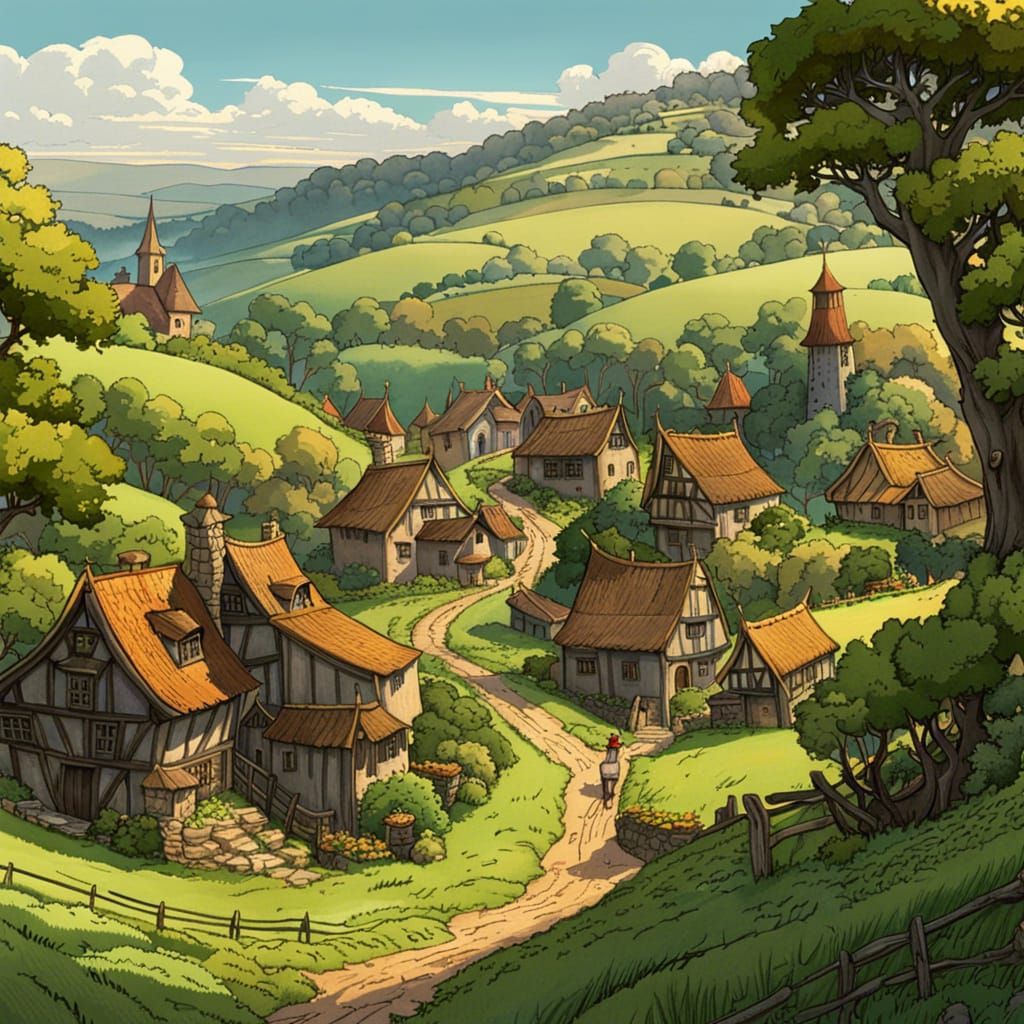 A Quiet Village - AI Generated Artwork - NightCafe Creator