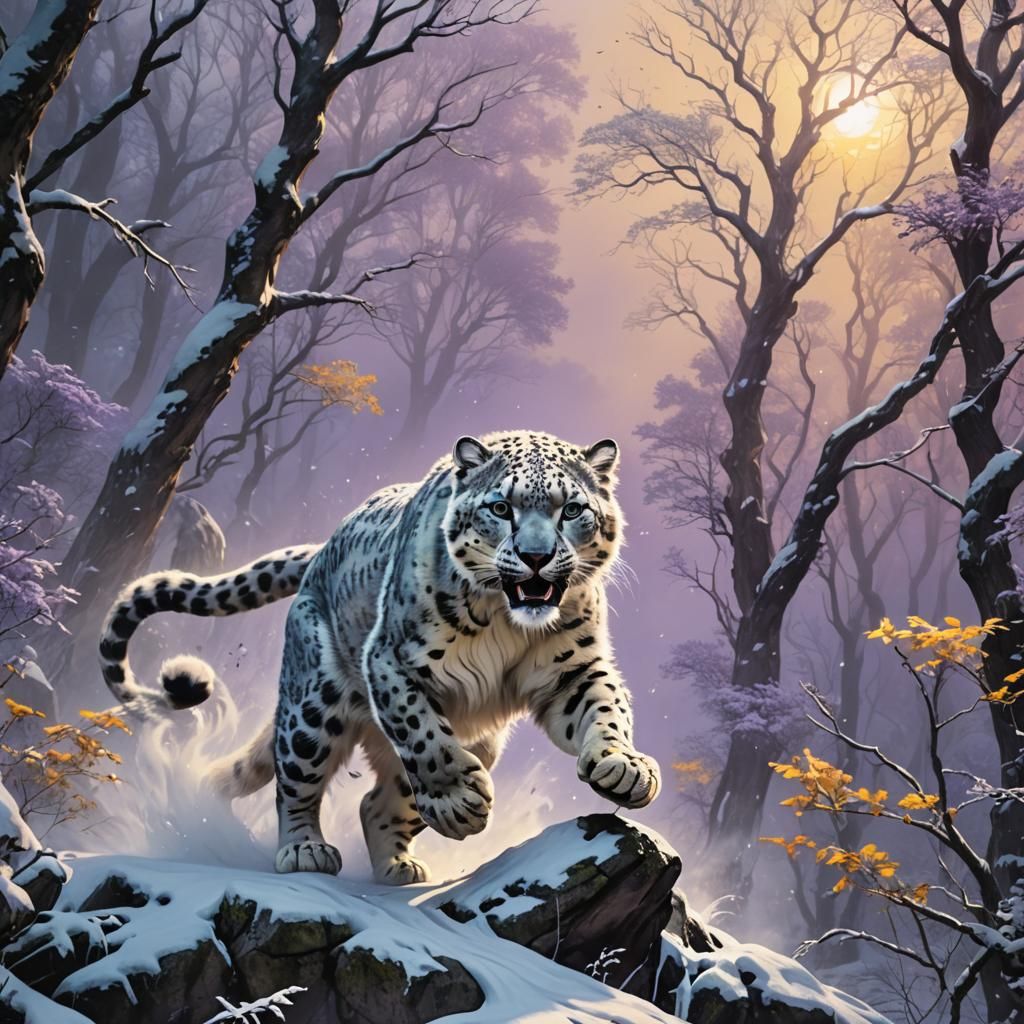 Snow Leopard - AI Generated Artwork - NightCafe Creator