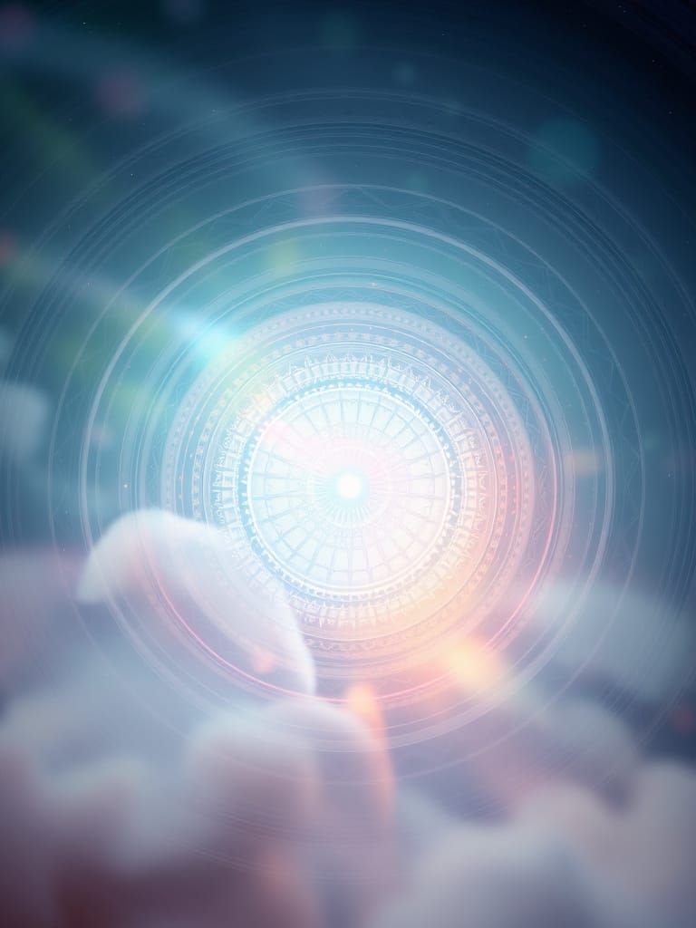 concentric rings - Dreamlike Mandalas in Ethereal Mist