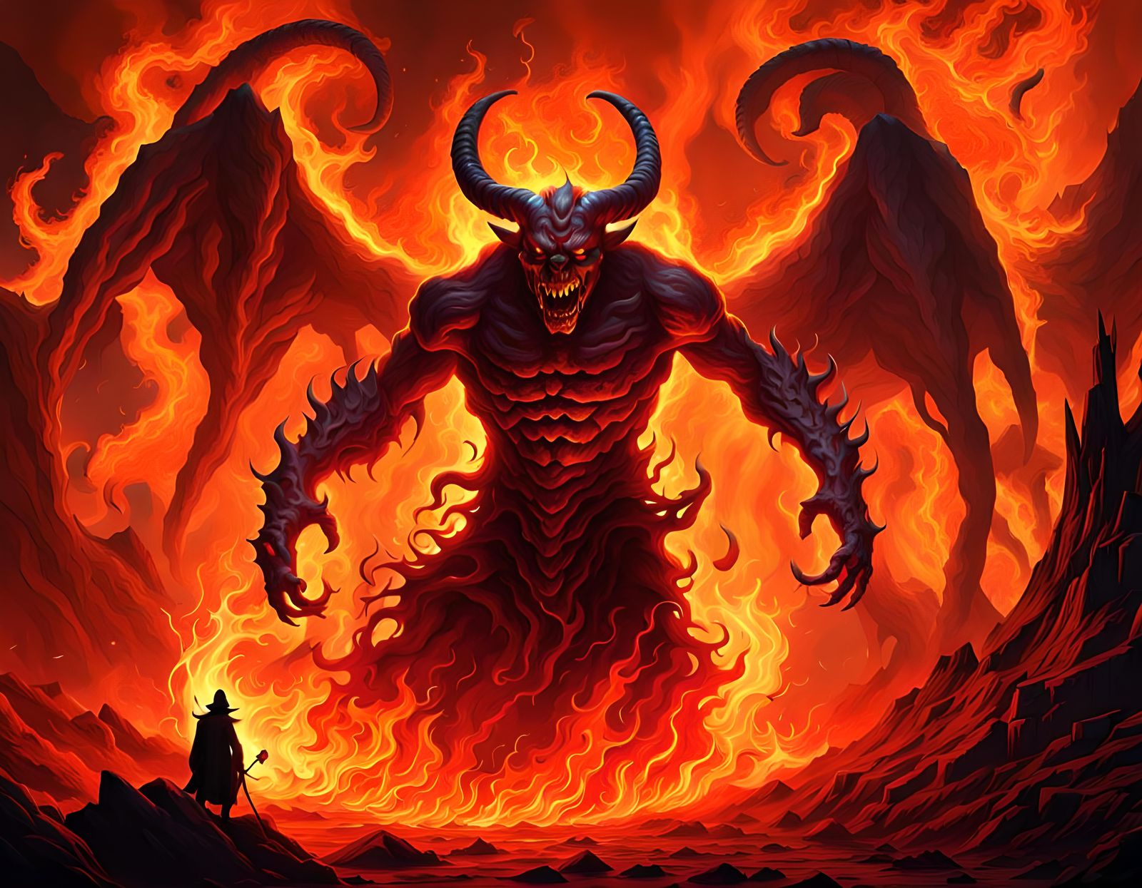 Demon in Hell - AI Generated Artwork - NightCafe Creator