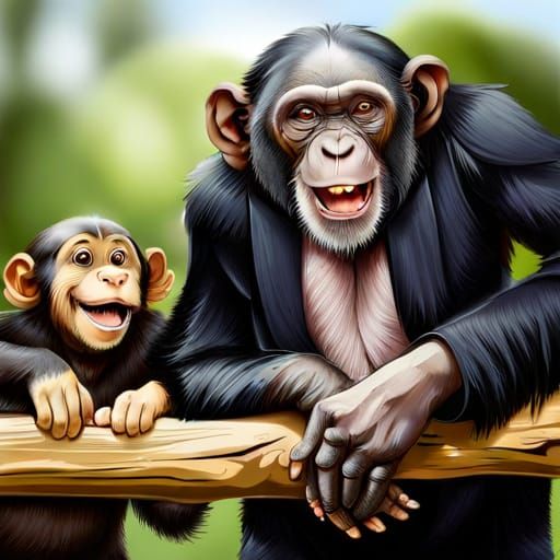Charlie chimp and his cheeky so, Chesney - AI Generated Artwork ...