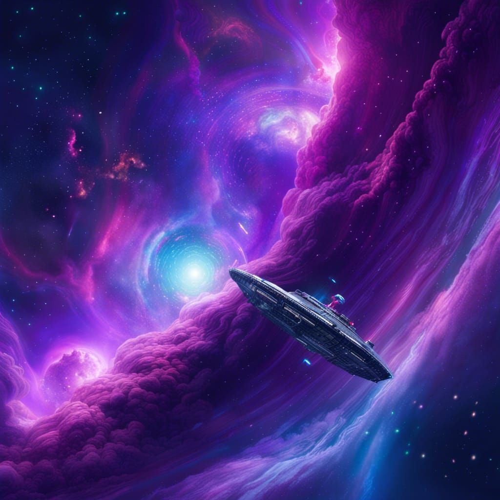 Approaching a Nebula - AI Generated Artwork - NightCafe Creator