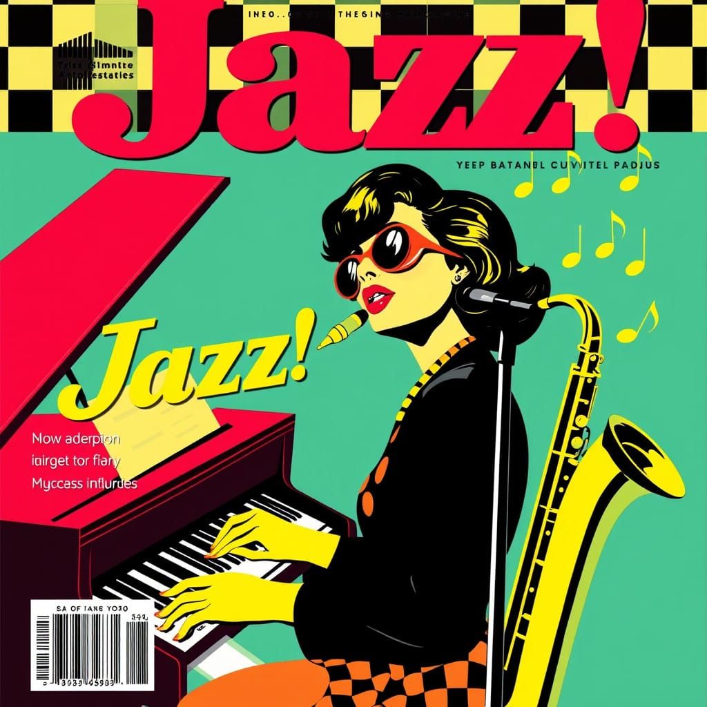 Jazz magazine cover - Vibrant 1960s Jazz Cover Art in Pop S...