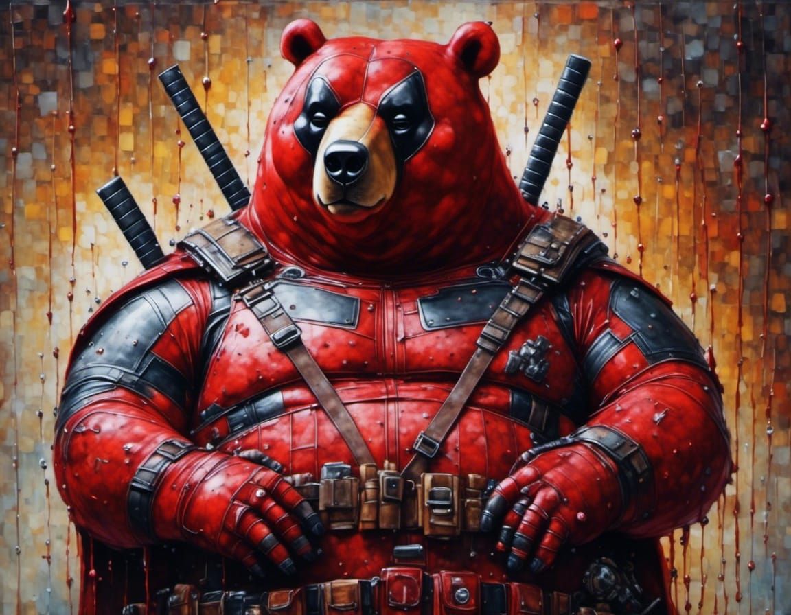 Portrait: "Superhero- Obese Bear Deadpool":- - AI Generated Artwork ...
