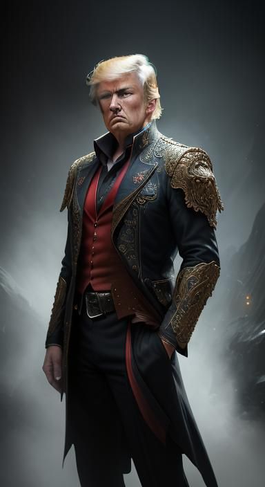 Color picture intricately detailed strong young handsome Trump - AI ...
