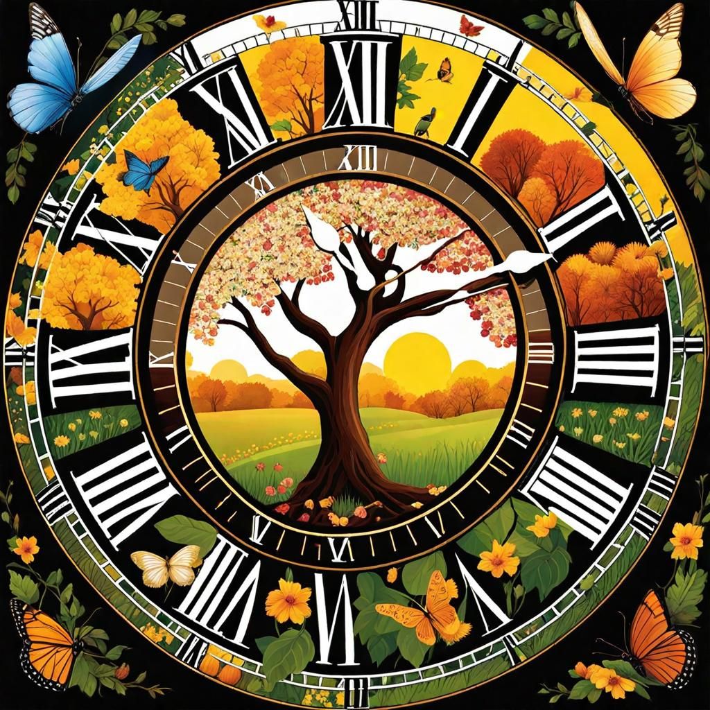 Seasonal clock - AI Generated Artwork - NightCafe Creator