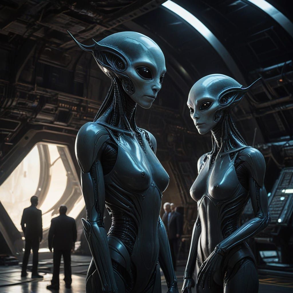 Intergalactic Encounter: Hyperrealistic Photo of A... - AI Art