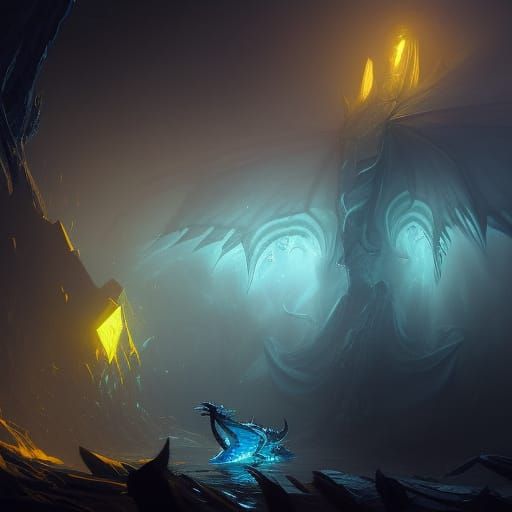 Adult Eidolon Wyrm in the abyss - AI Generated Artwork - NightCafe Creator