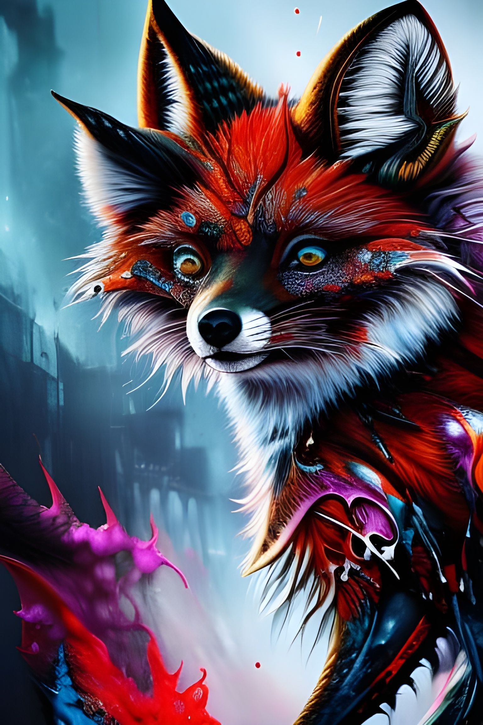 zombie fox - AI Generated Artwork - NightCafe Creator