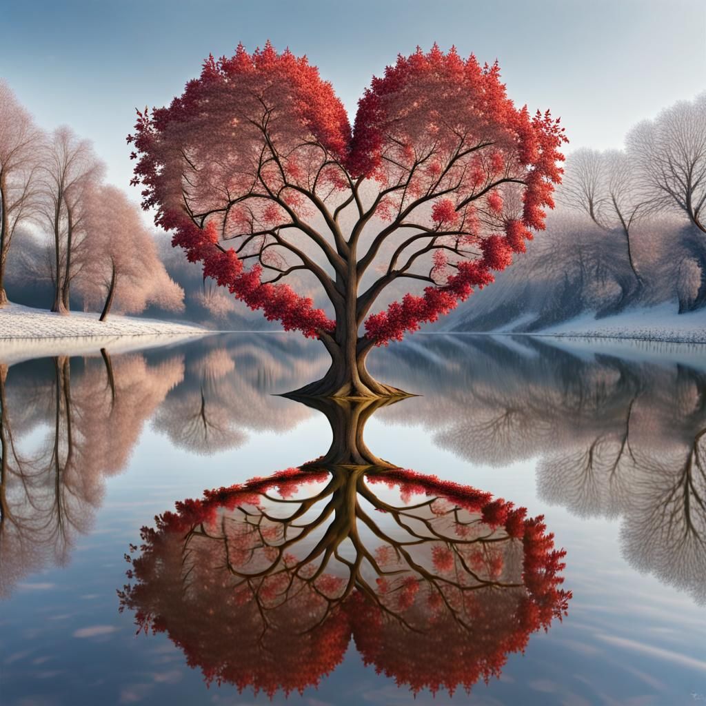 The reflection of the Love Tree - AI Generated Artwork - NightCafe Creator