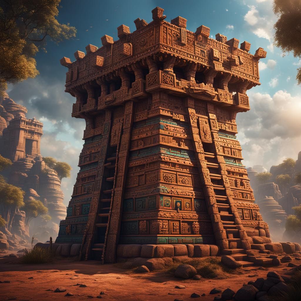 Aztec Tower (Ancient Age) - AI Generated Artwork - NightCafe Creator