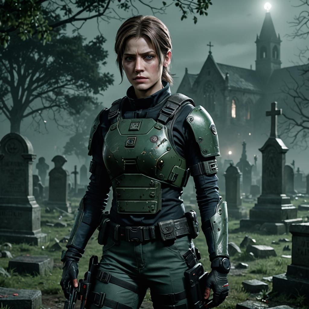 Jill graveyard shift. - AI Generated Artwork - NightCafe Creator