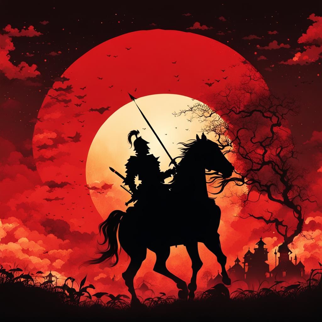 Red Knight on a Red Night - AI Generated Artwork - NightCafe Creator