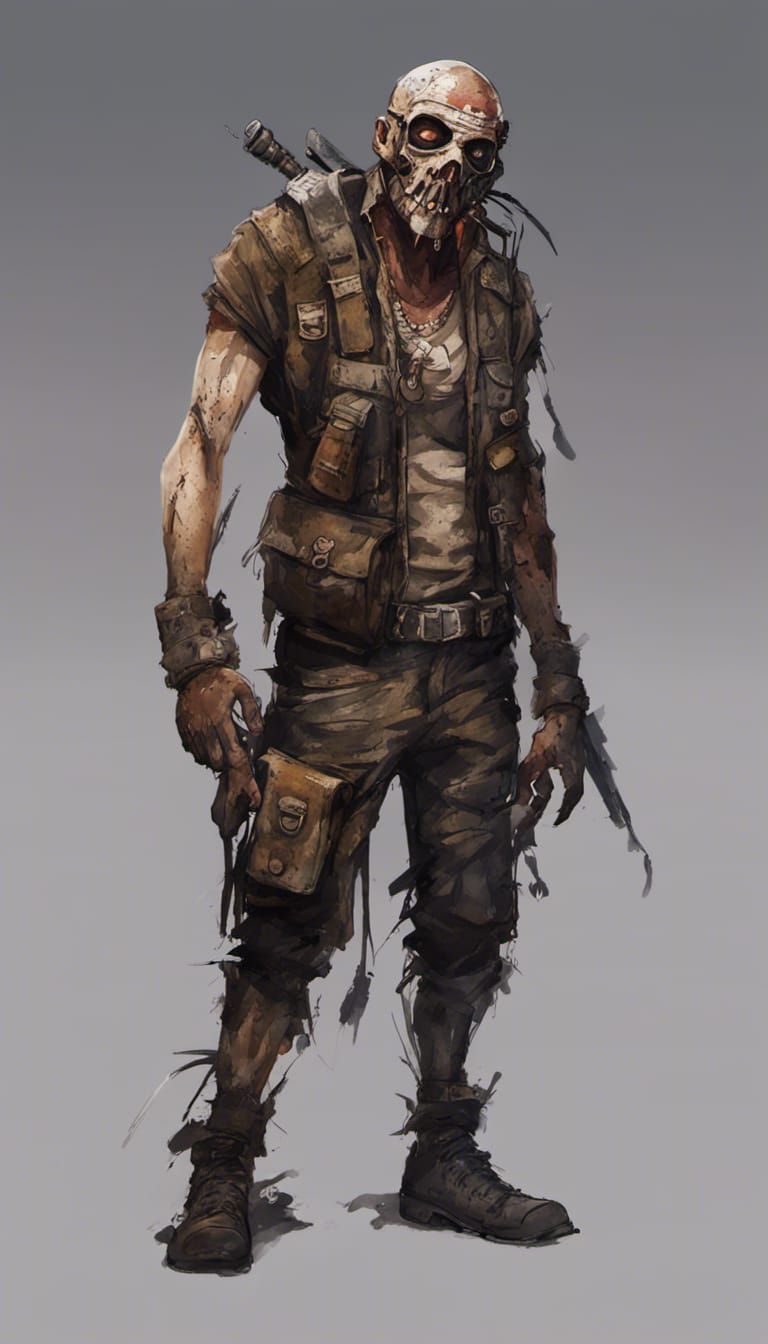 Skull Mask Wastelander - AI Generated Artwork - NightCafe Creator