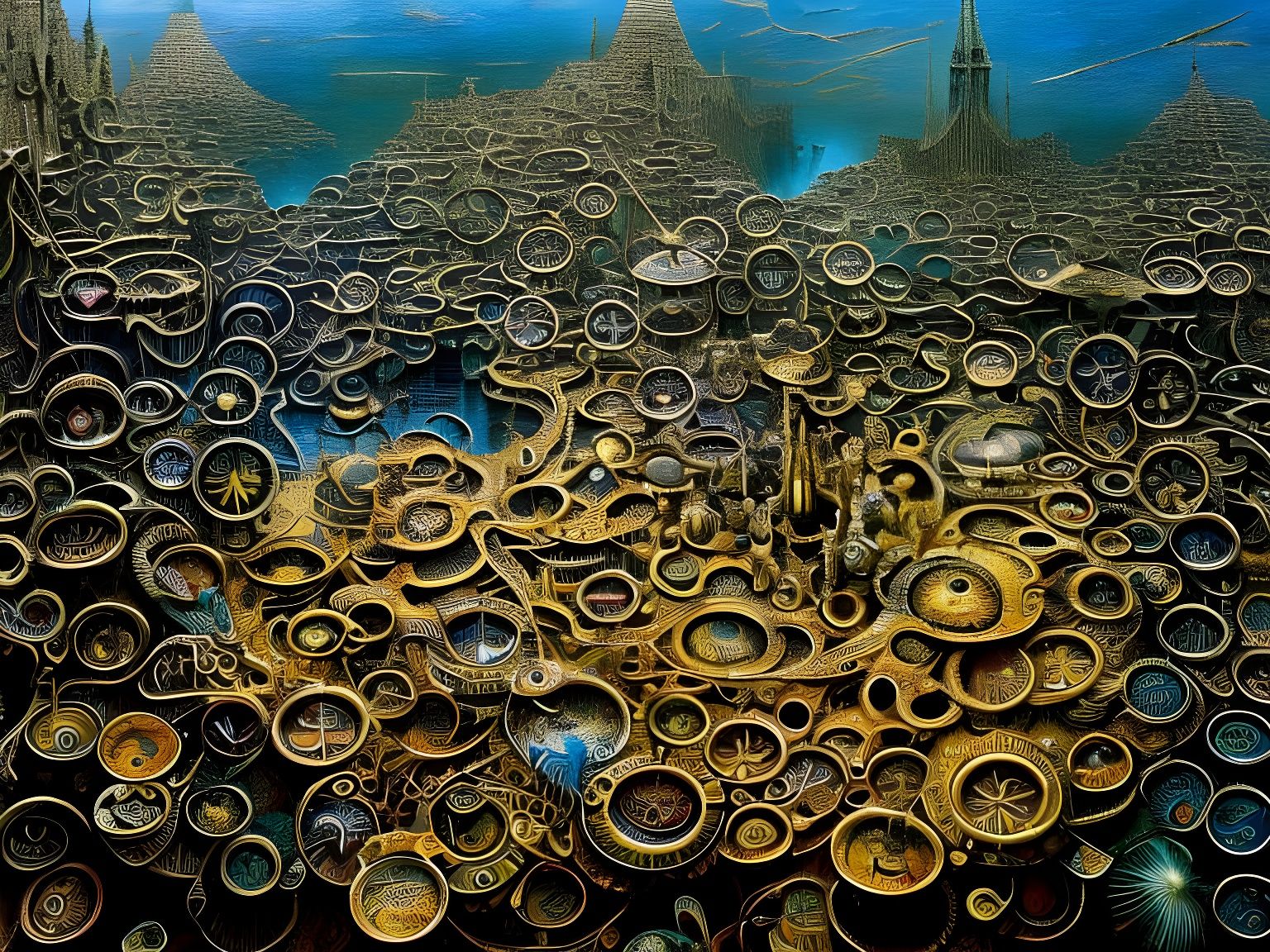 Clock Junkyard Palace - AI Generated Artwork - NightCafe Creator