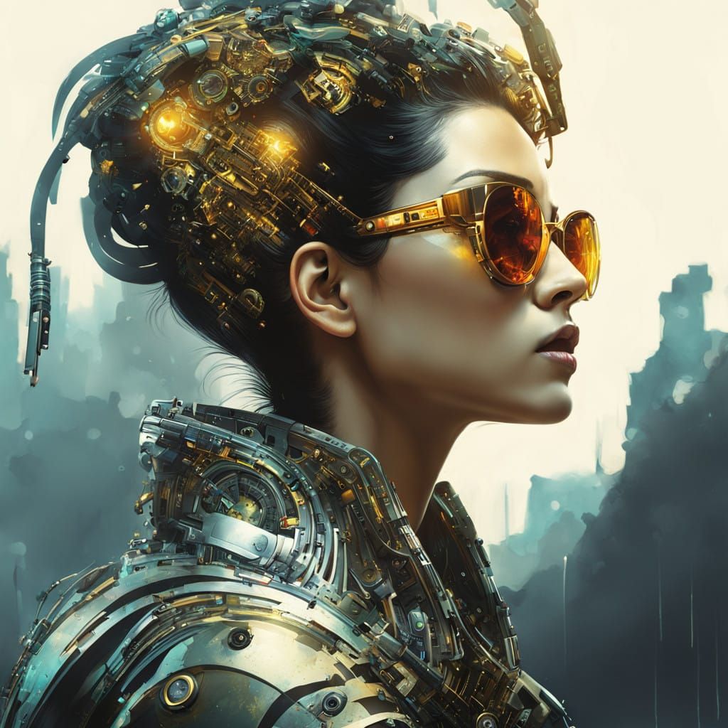 cyberpunk - Ethereal Cyberpunk Goddess in Splendid Digital ...