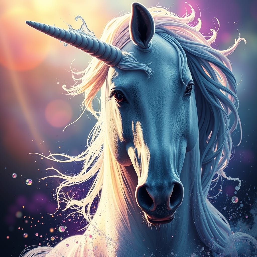 unicorn - Hyperrealistic Unicorn Splash Art