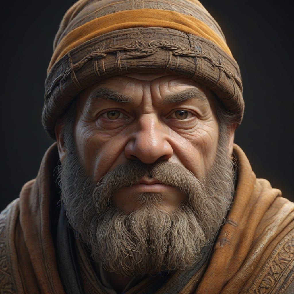 Gruff Dwarf Monk - Mystical Dwarf Warrior in Triadic Colors