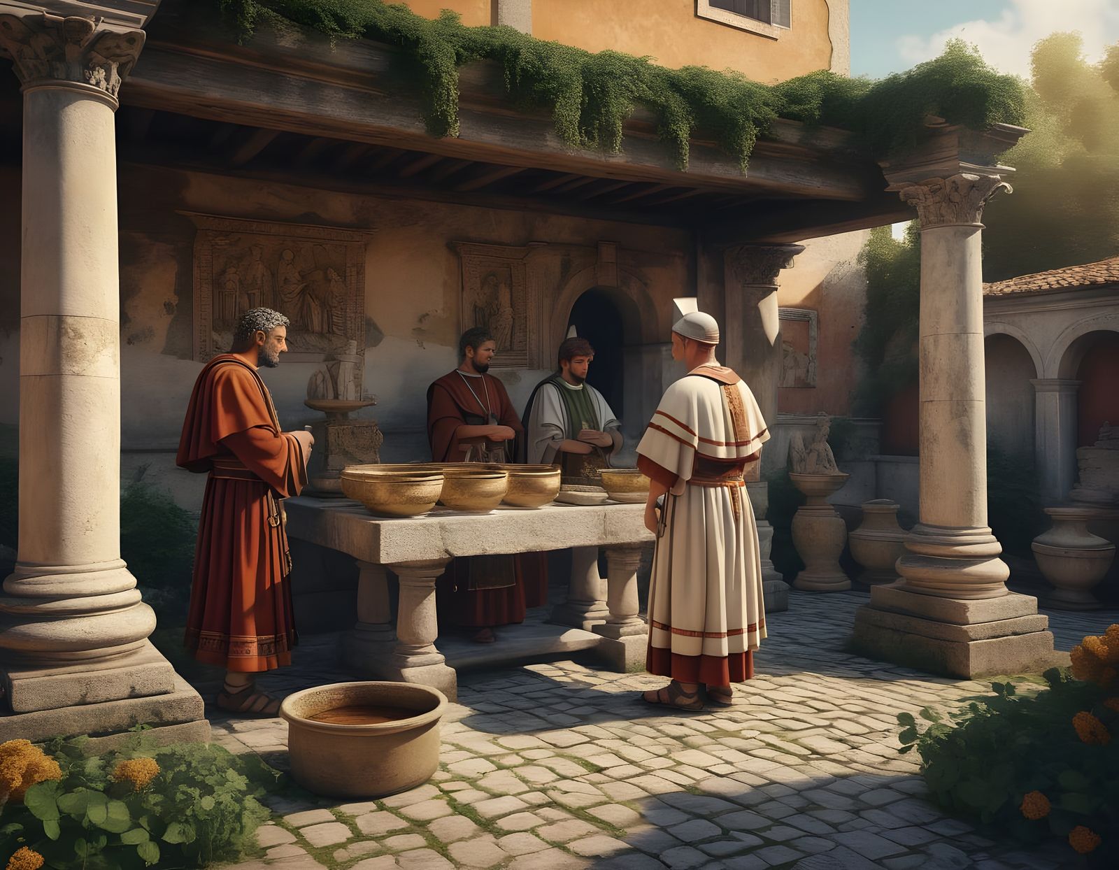 Ancient Roman Lupercalia Festival in Vibrant Color... - AI Art