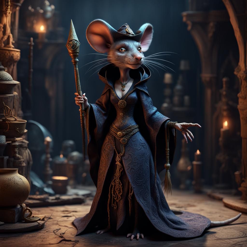 Trashion alley rat doll Vermina as a sorceress - AI Generated Artwork ...