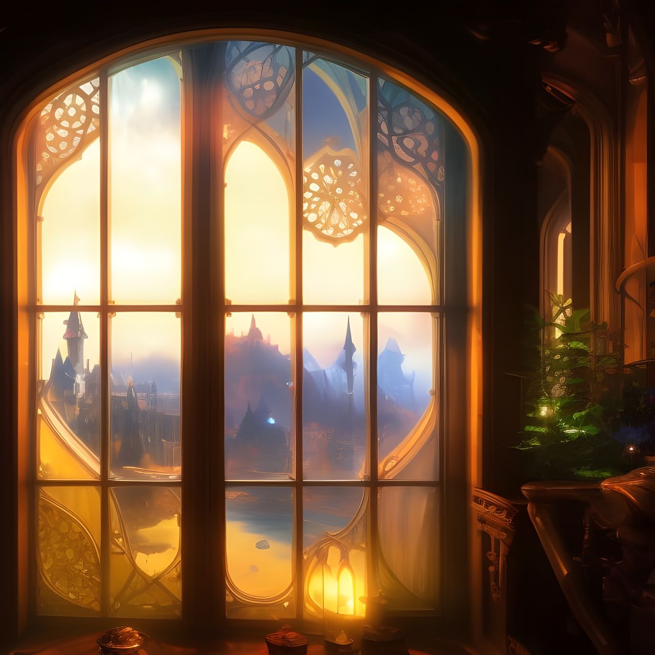Fantasy Window - AI Generated Artwork - NightCafe Creator