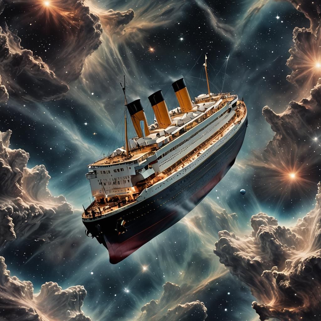 Titanic in Space - AI Generated Artwork - NightCafe Creator
