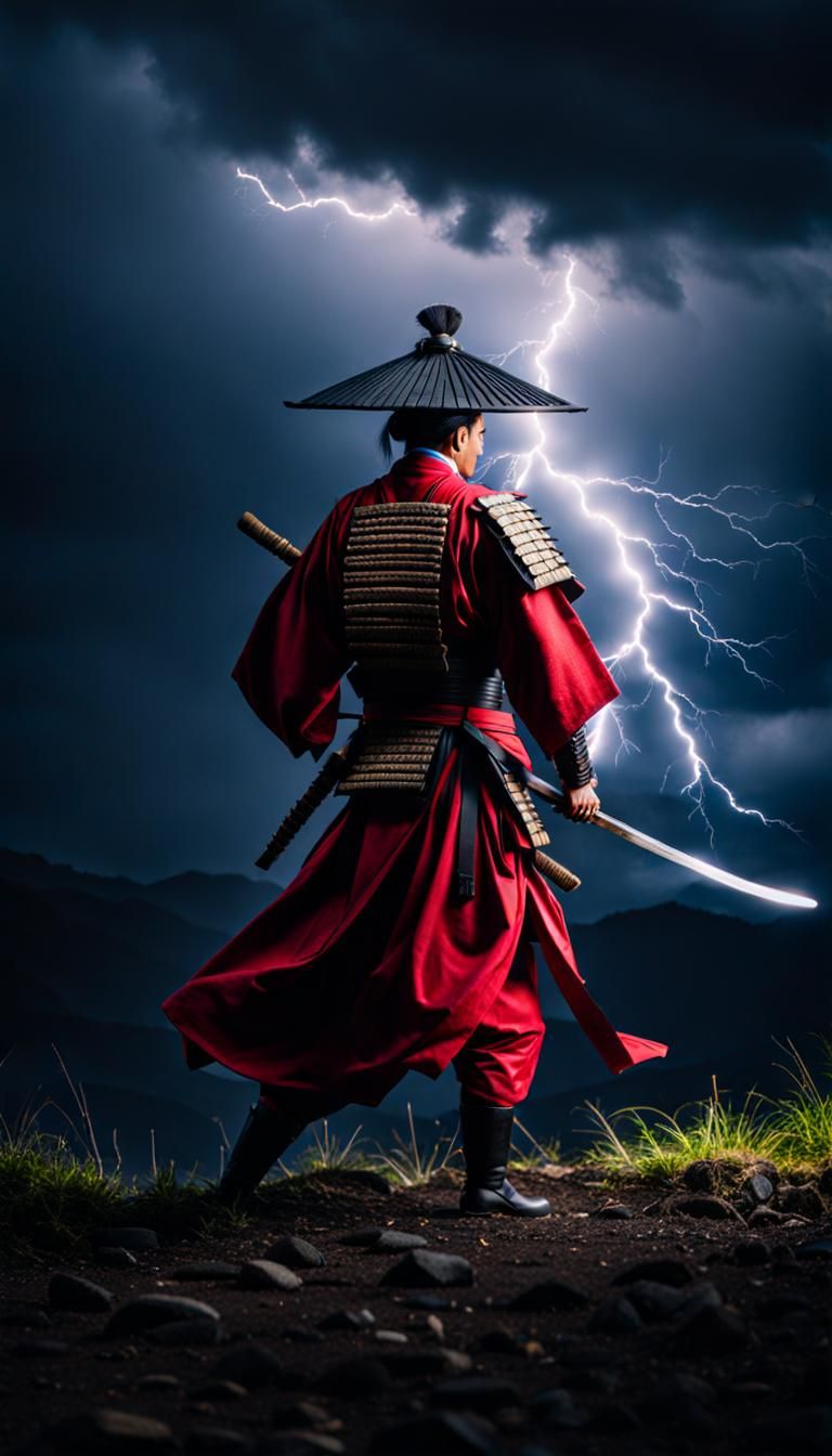 splendid samurai in traditional clothing hyperdetailed volumetric ...