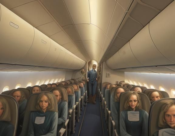 The First Class Suits Cabin In the Airplane oil painting by James ...