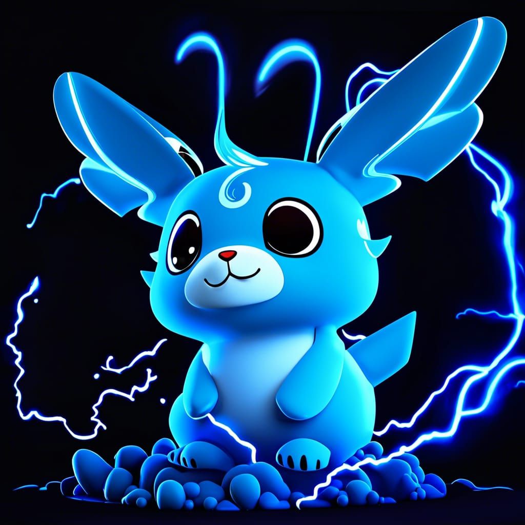 PikaBlu: a Pokémon in blue (Neon 5) - AI Generated Artwork - NightCafe ...