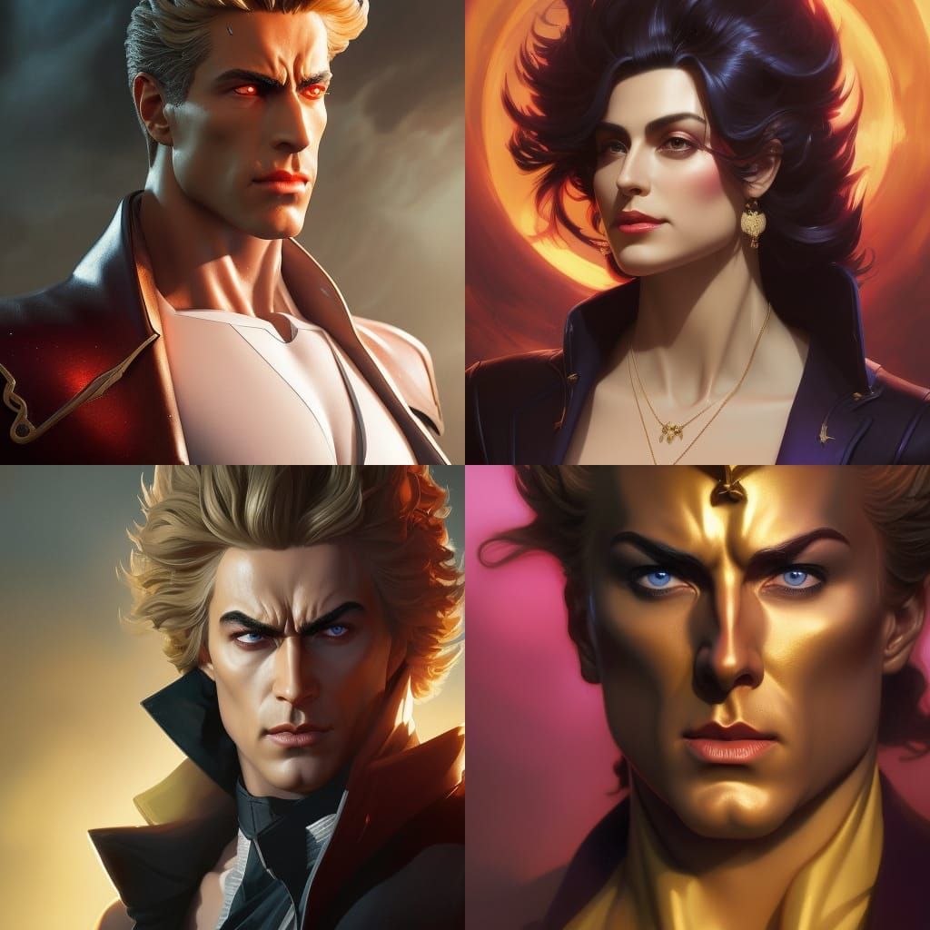 Dio Brando, head and waist portrait, 8k resolution concept art portrait ...